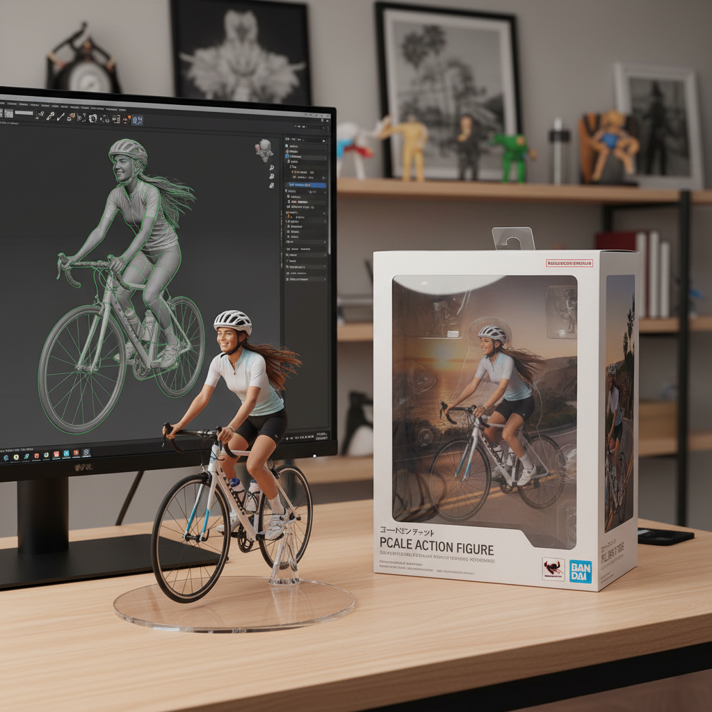 Dynamic Action Figure Display on Modern Desk